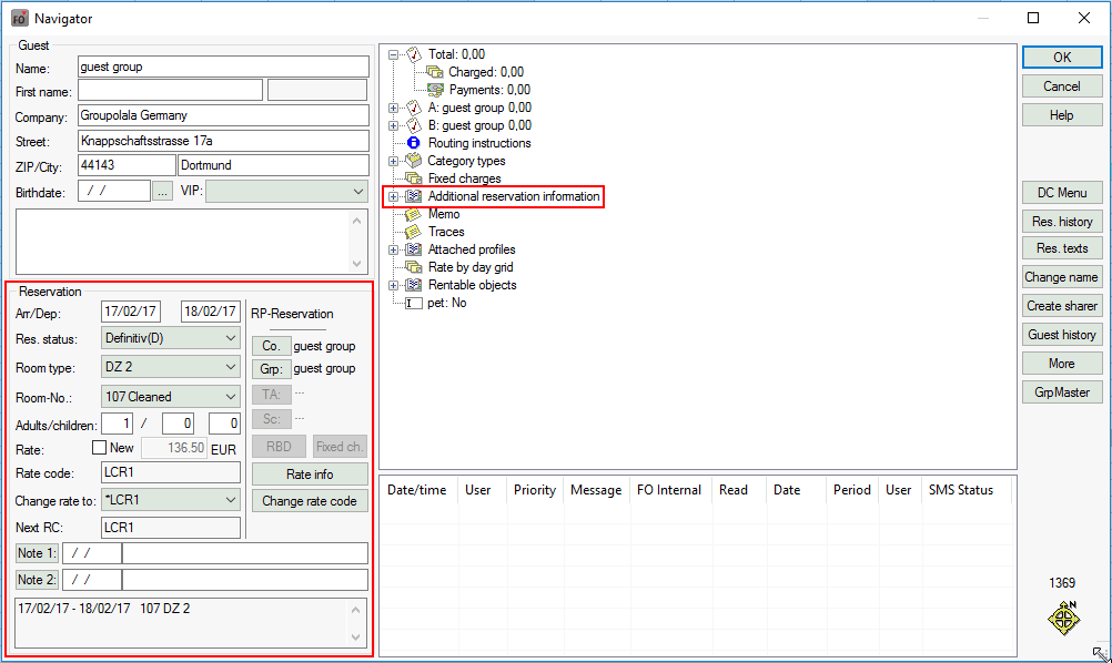 Navigator: Reservation